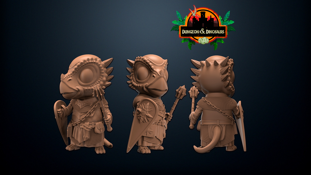 Chibi Pachycephalosaurus Cleric - Falcata 3D – Mad Max Miniatures