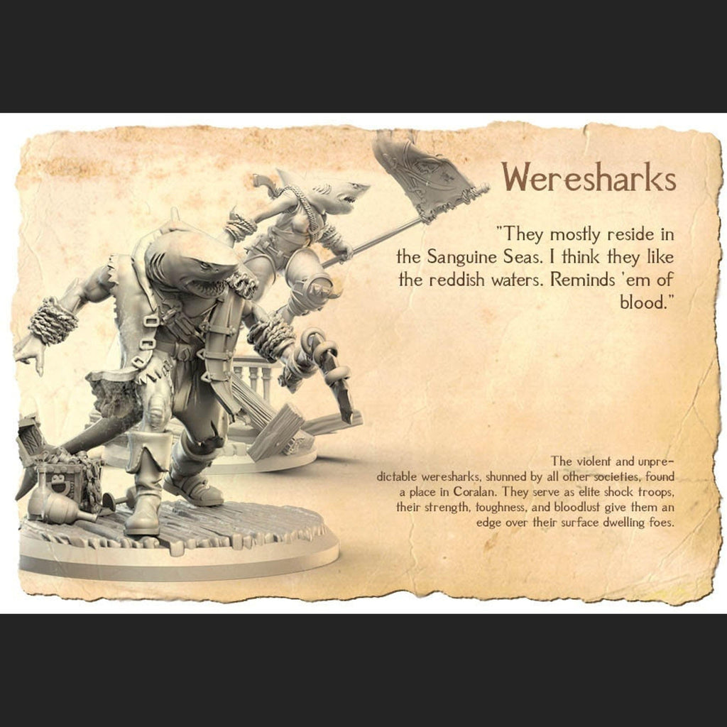 Female WereShark - DnD Miniature l 3D Printed Model l Shark l Beast Pa ...